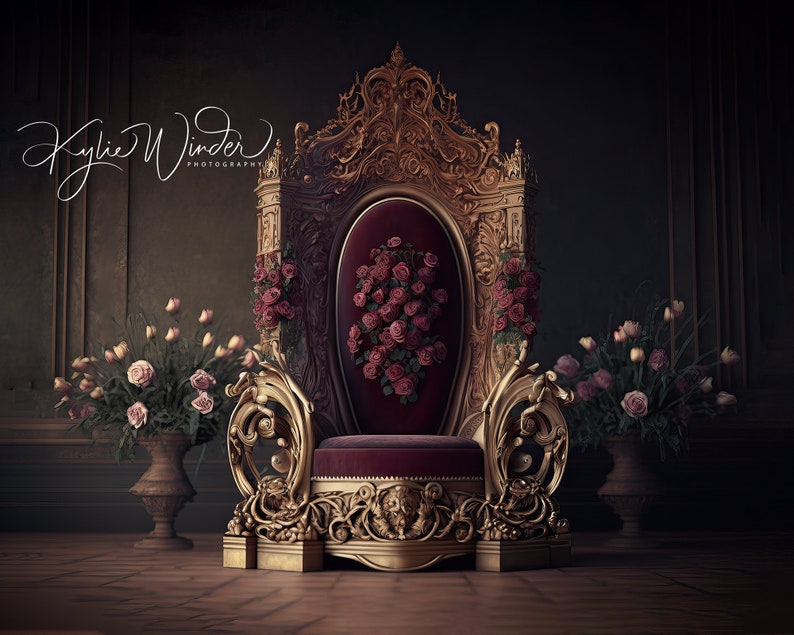 10 Gold Digital Backdrop, Digital Thrones, Throne Digital Backdrop ...