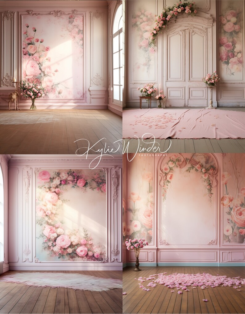 36 Digital Backdrops, Pastels, Portrait Backdrop, Beautiful Room ...