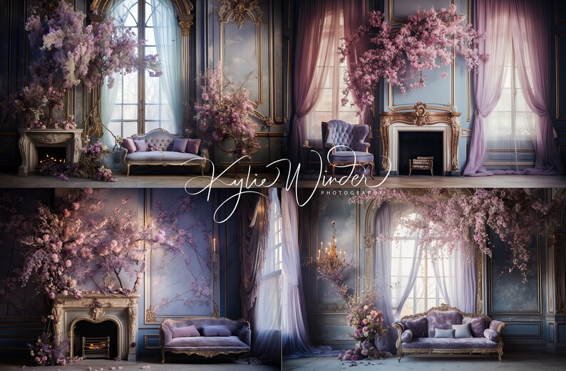 40 Digital Backdrops, Portrait Backdrop, Beautiful Room Digital ...