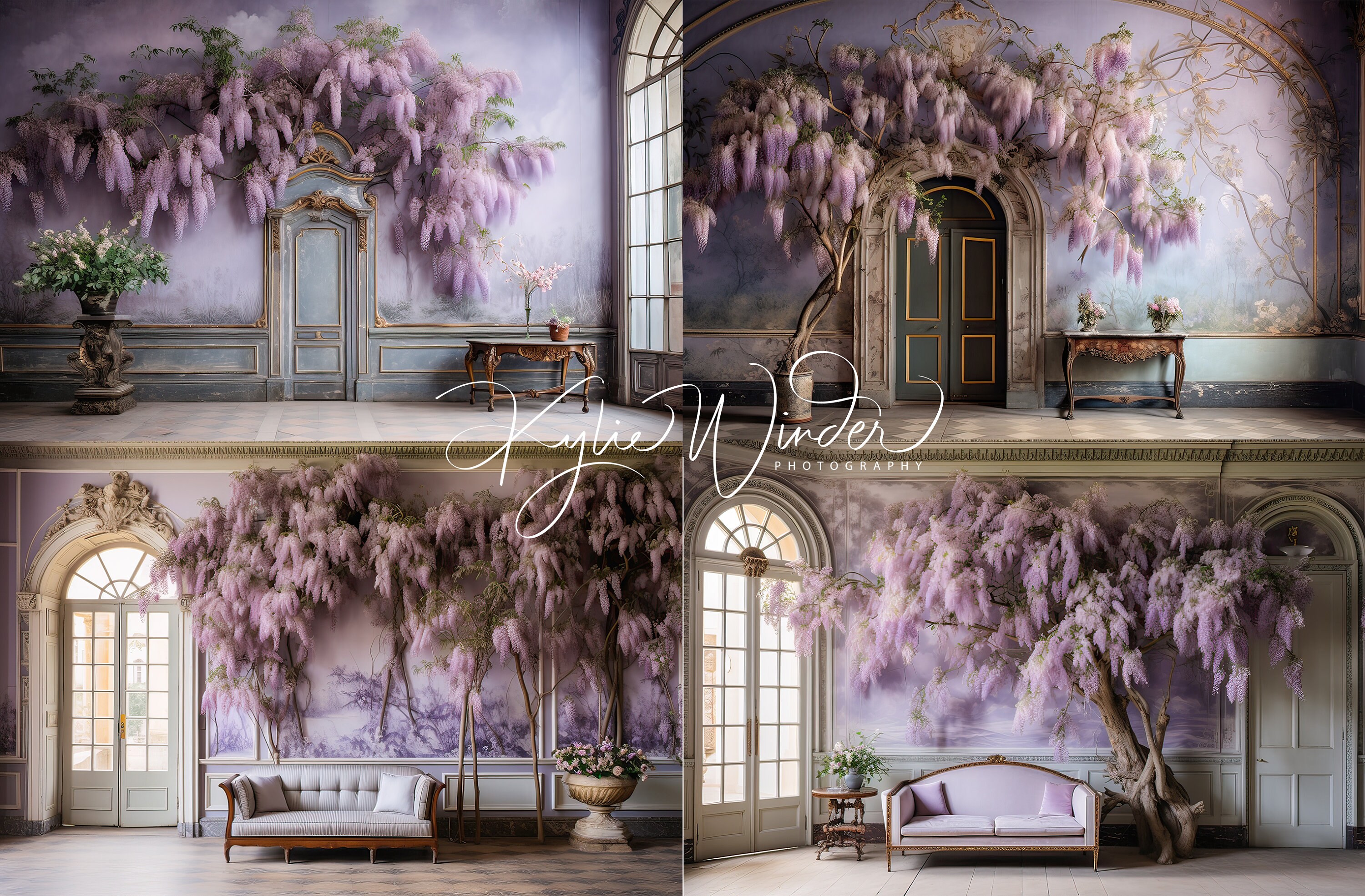 27 Digital Backdrops Portrait Backdrop Wisteria Lilac - Etsy