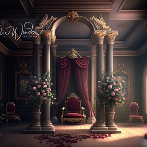 10 Gold Digital Backdrop, Digital Thrones, Throne Digital Backdrop ...