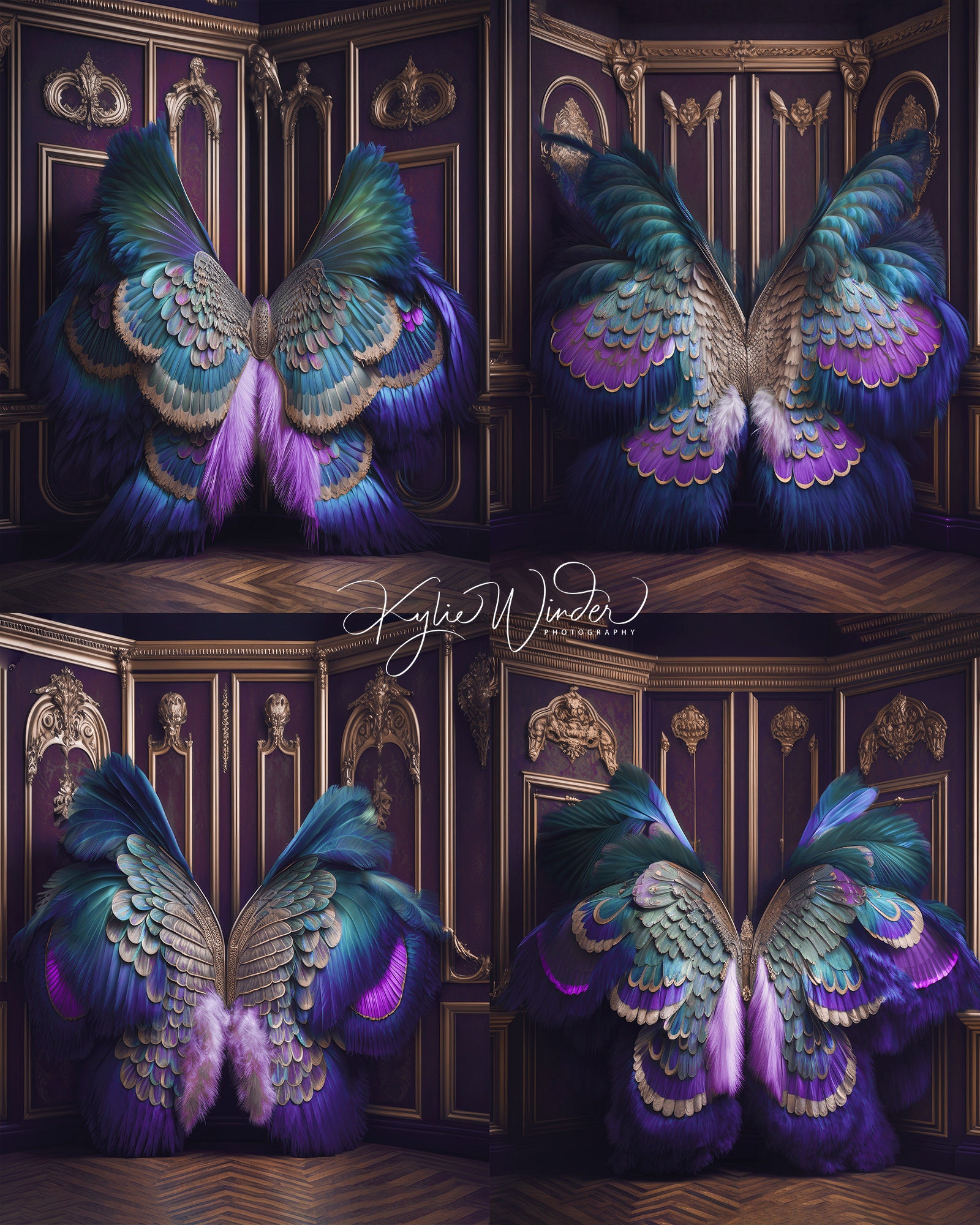 8 Digital Backdrops, Butterfly Wings Backdrops, Maternity Photoshoot ...