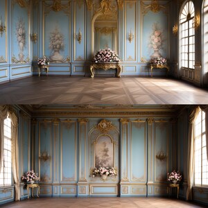Digital Backdrops, Portrait Backdrop, Beautiful Room Backdrop, Floral ...
