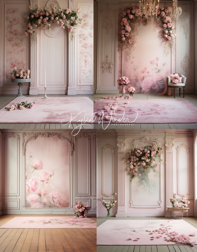 36 Digital Backdrops, Pastels, Portrait Backdrop, Beautiful Room ...
