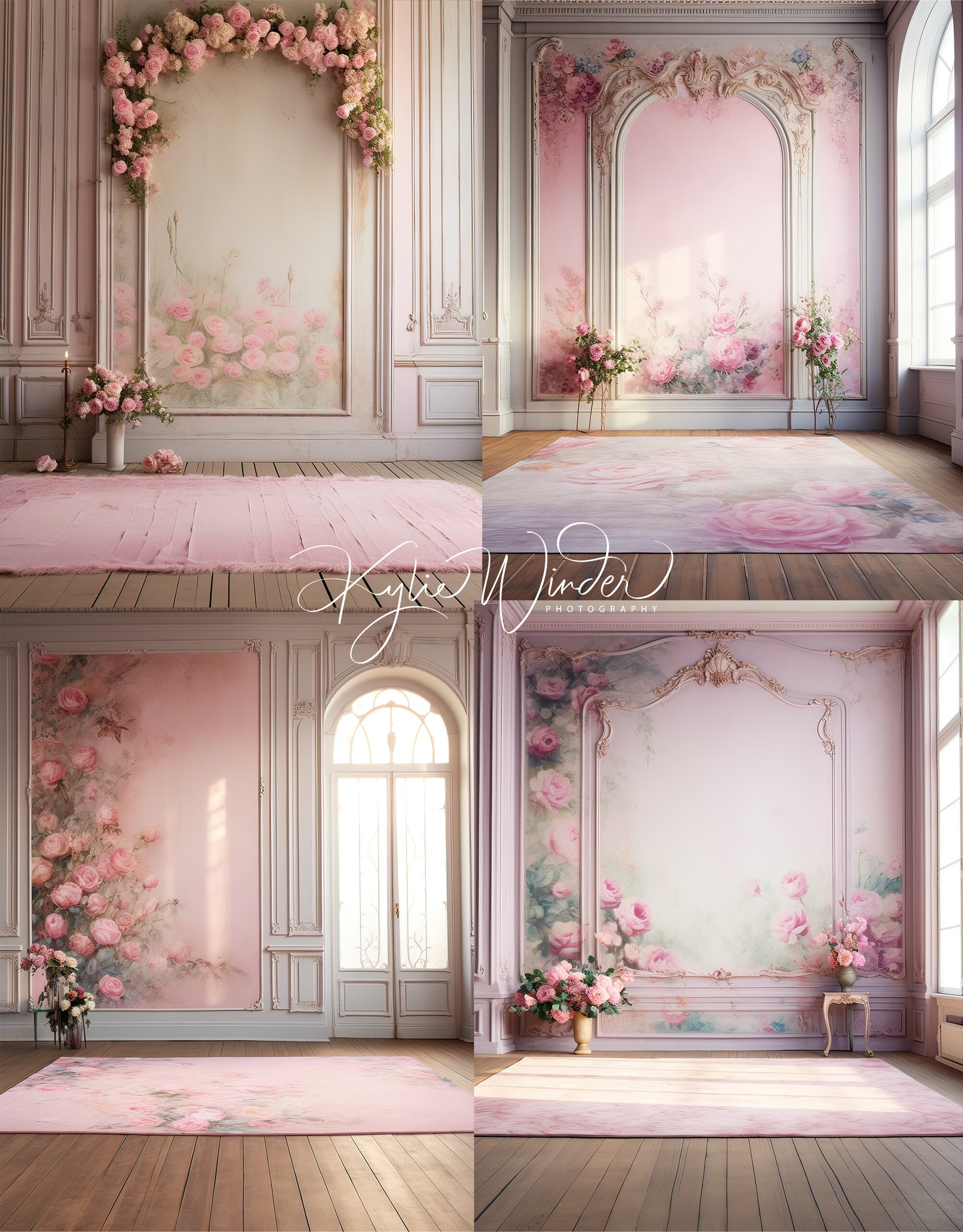 36 Digital Backdrops, Pastels, Portrait Backdrop, Beautiful Room ...