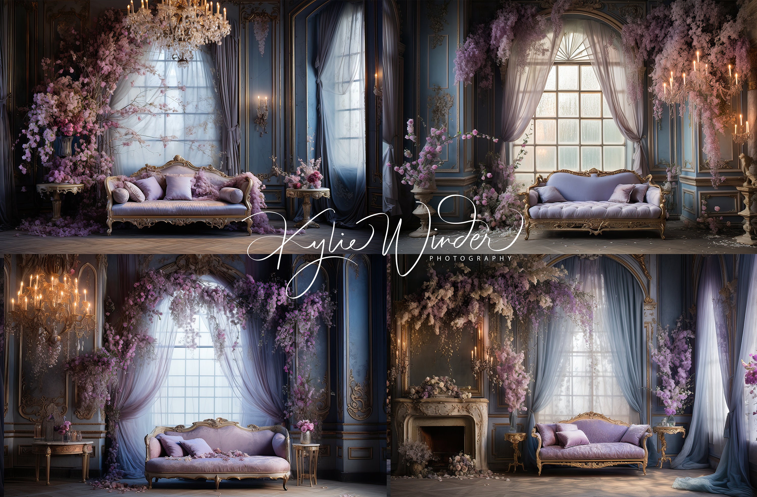 40 Digital Backdrops, Portrait Backdrop, Beautiful Room Digital ...