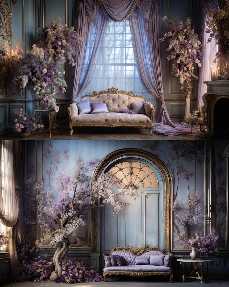 40 Digital Backdrops, Portrait Backdrop, Beautiful Room Digital ...