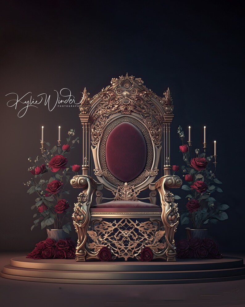 10 Gold Digital Backdrop, Digital Thrones, Throne Digital Backdrop ...