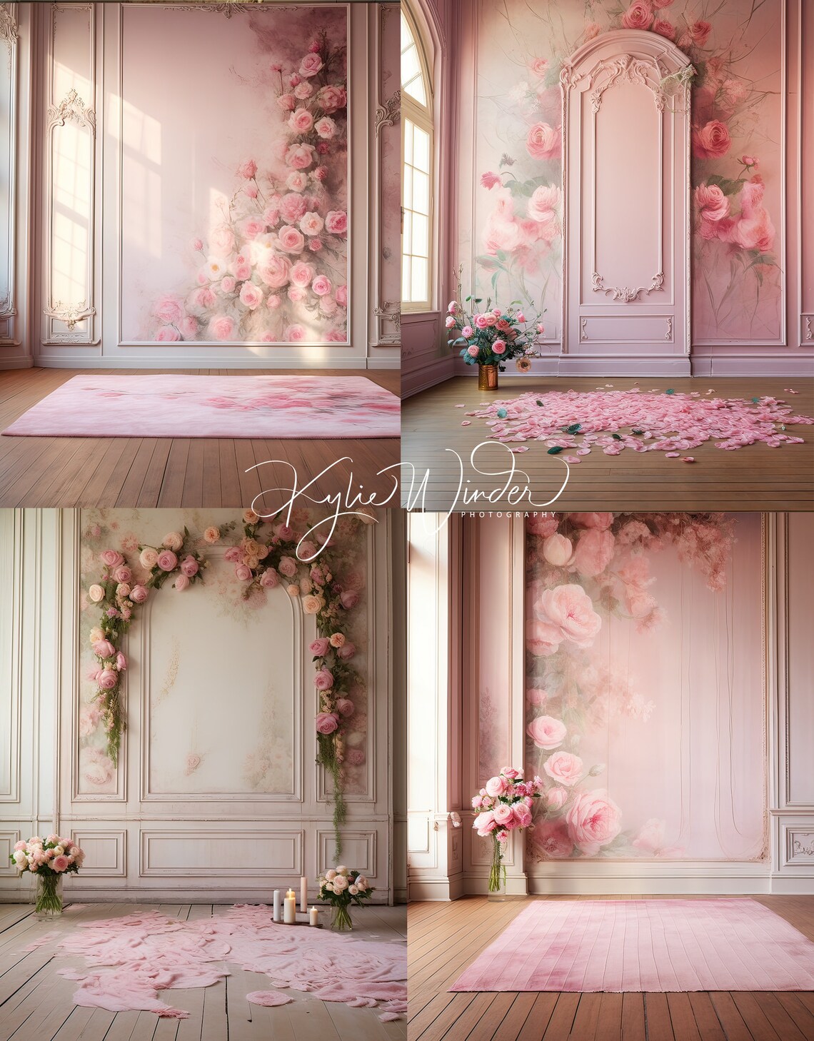 36 Digital Backdrops, Pastels, Portrait Backdrop, Beautiful Room ...