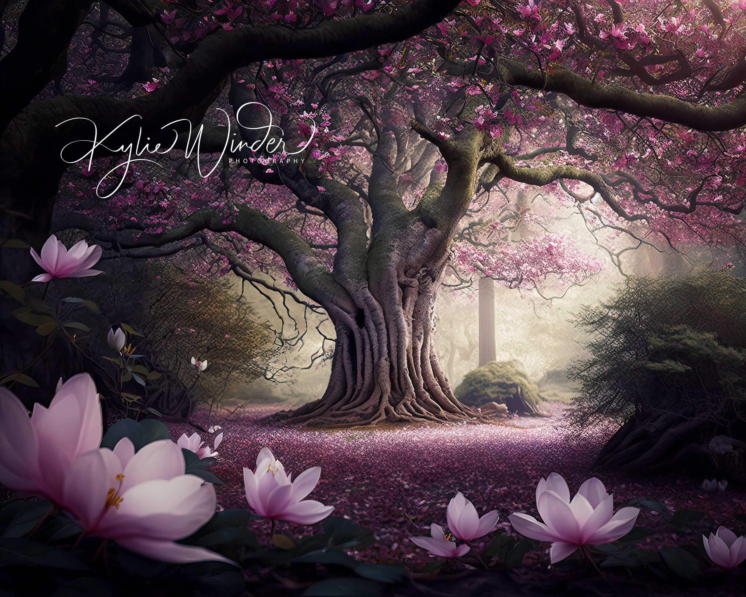 Digital Backdrop, Portrait Backdrop, Maternity Backdrop, Magnolia Tree ...