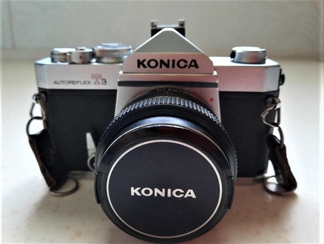 Vintage Konica T3 Autoreflex SLR Film Camera, 50 Mm 1.7 Hexagon Lens ...