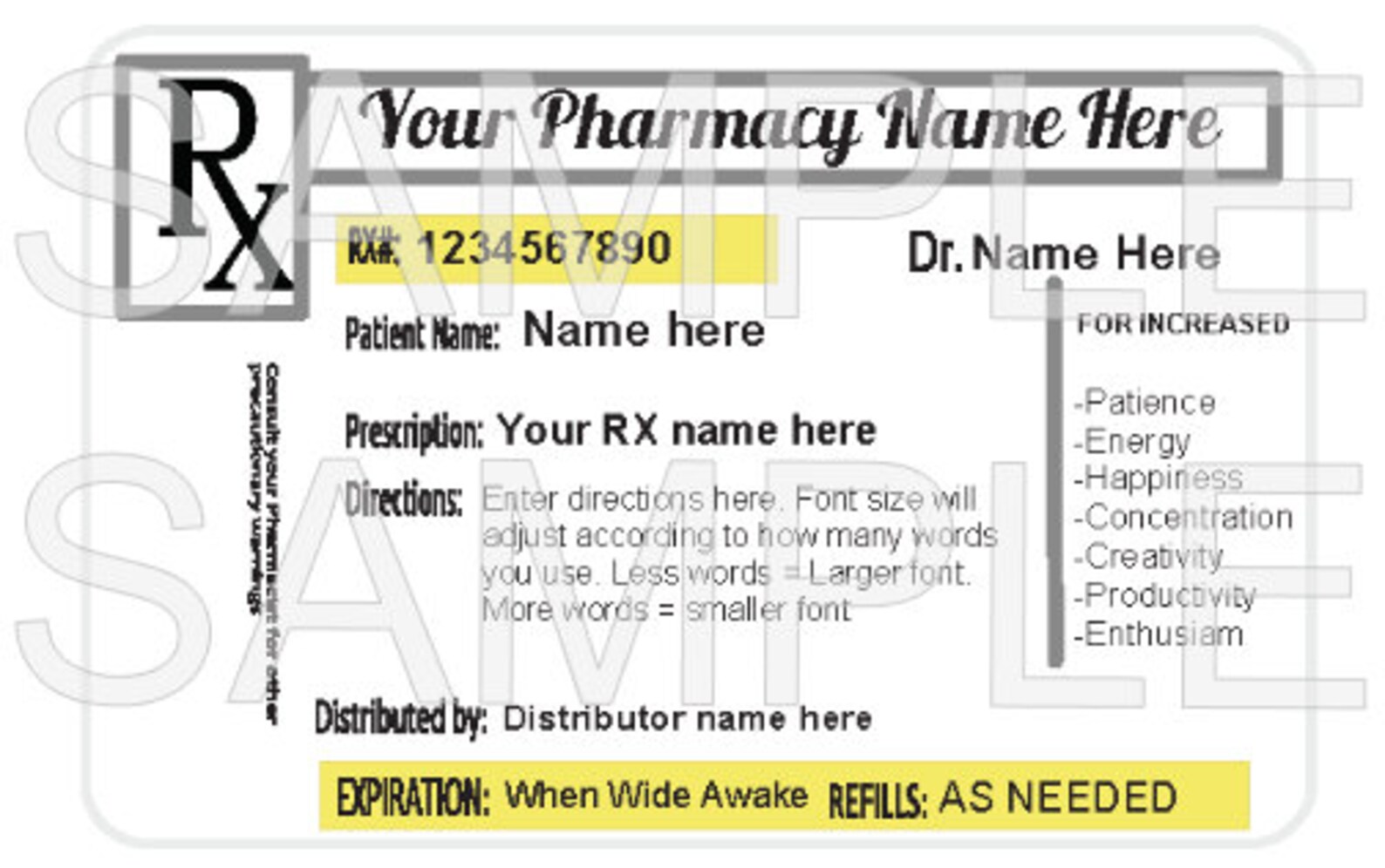 1.5 X 3 Inch RX Labels for Online Labels OL248 - Etsy