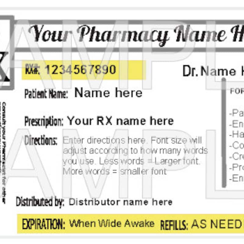 Rx Label - Etsy
