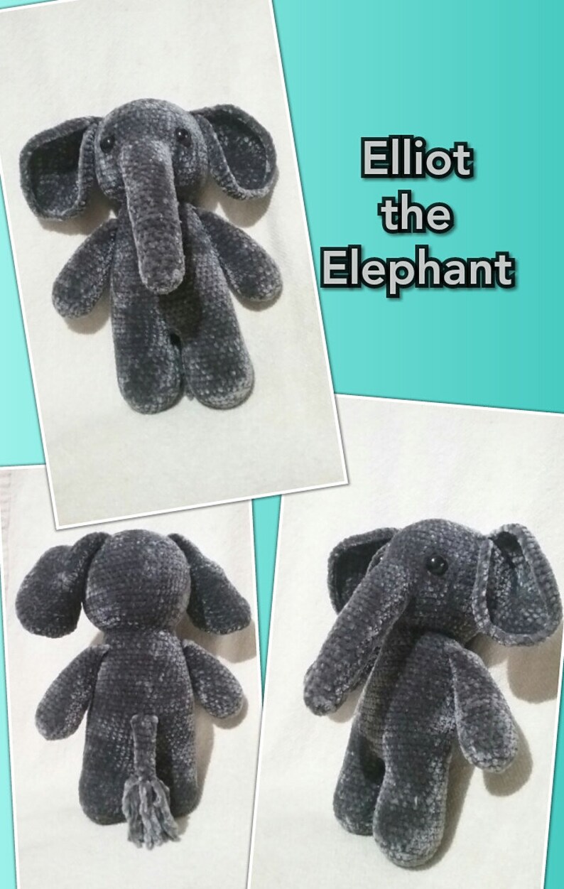 Elliott the Elephant - Amigurumi Crochet Doll Animal Pattern Pdf - Etsy