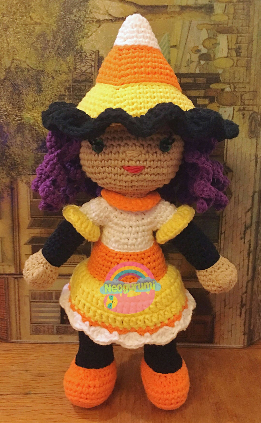Camilla the Candy Corn Witch Halloween Doll - Amigurumi Crochet Pattern ...