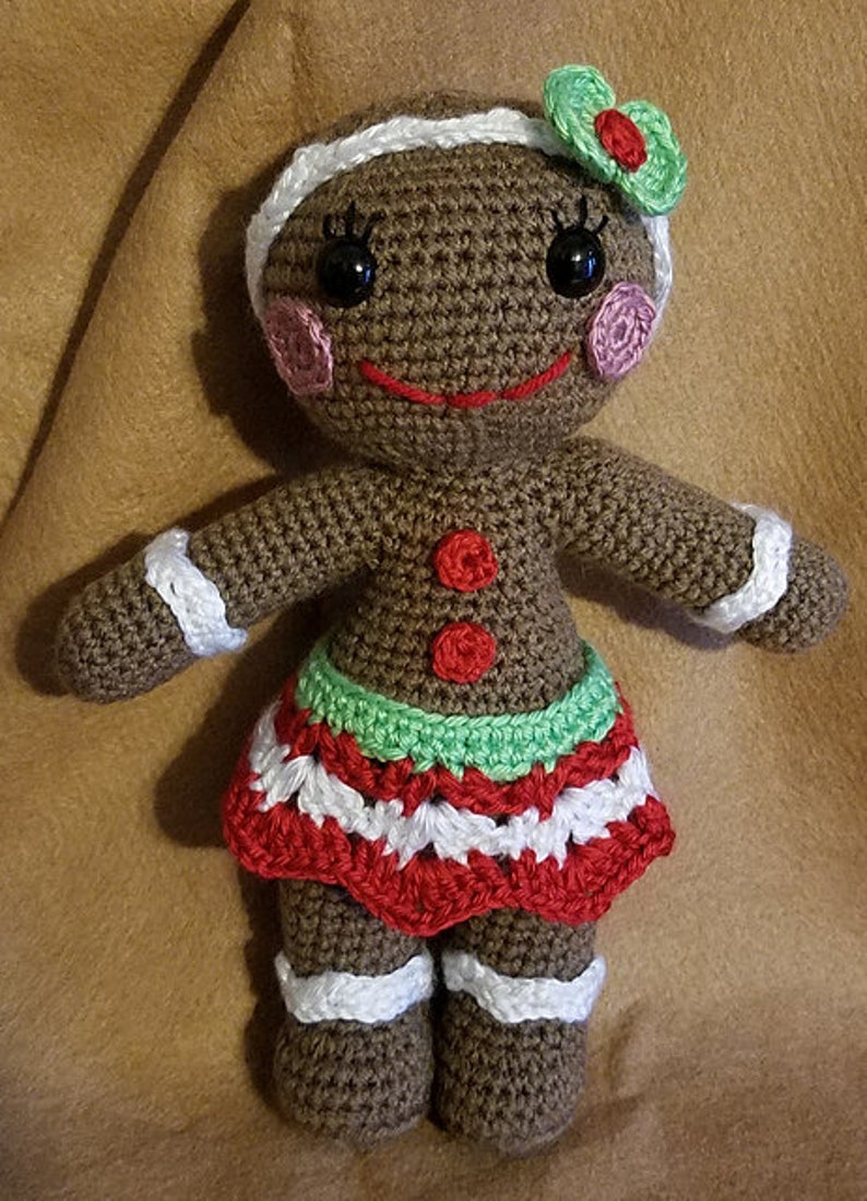 Gingerbread Girl Doll Amigurumi Crochet Pattern - Etsy