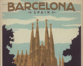 Barcelona Postcard | Etsy