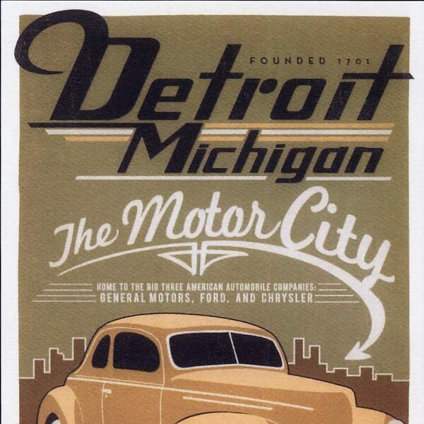 Detroit Poster - Etsy