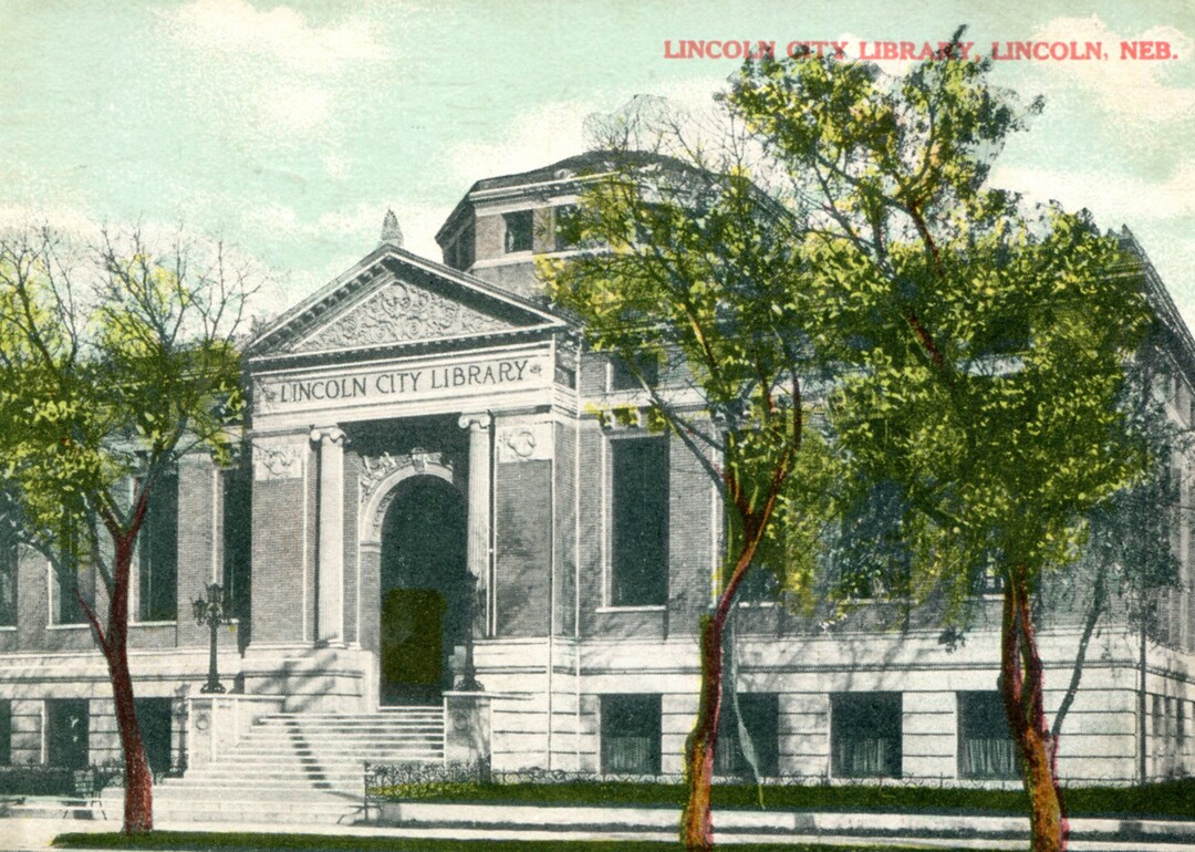 Lincoln NE, Nebraska, Lincoln City Library, 1908, Original Vintage ...