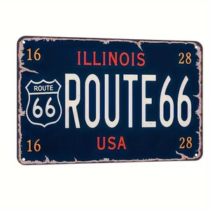 Collector's Edition Illinois Route 66 Vintage Style Metal Tin Sign 12x8 ...