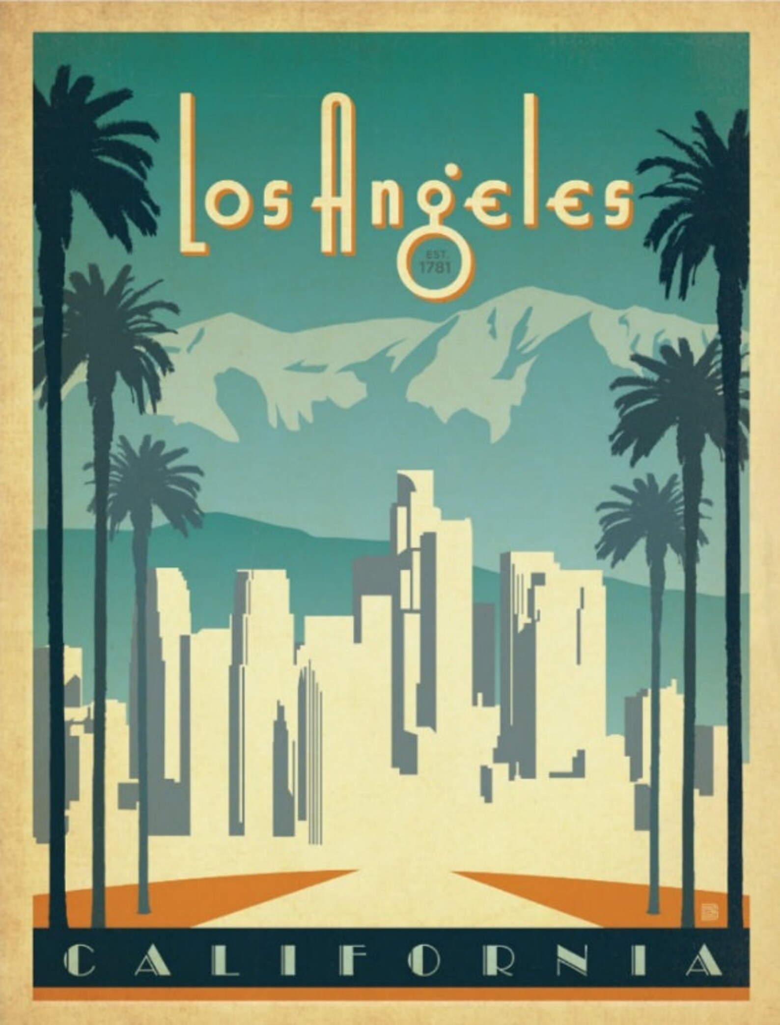 Los Angeles Deco Style Travel Poster Art Postcard R374830 | Etsy Los Angeles Deco Style Travel Poster Art Postcard R374830 | Etsy