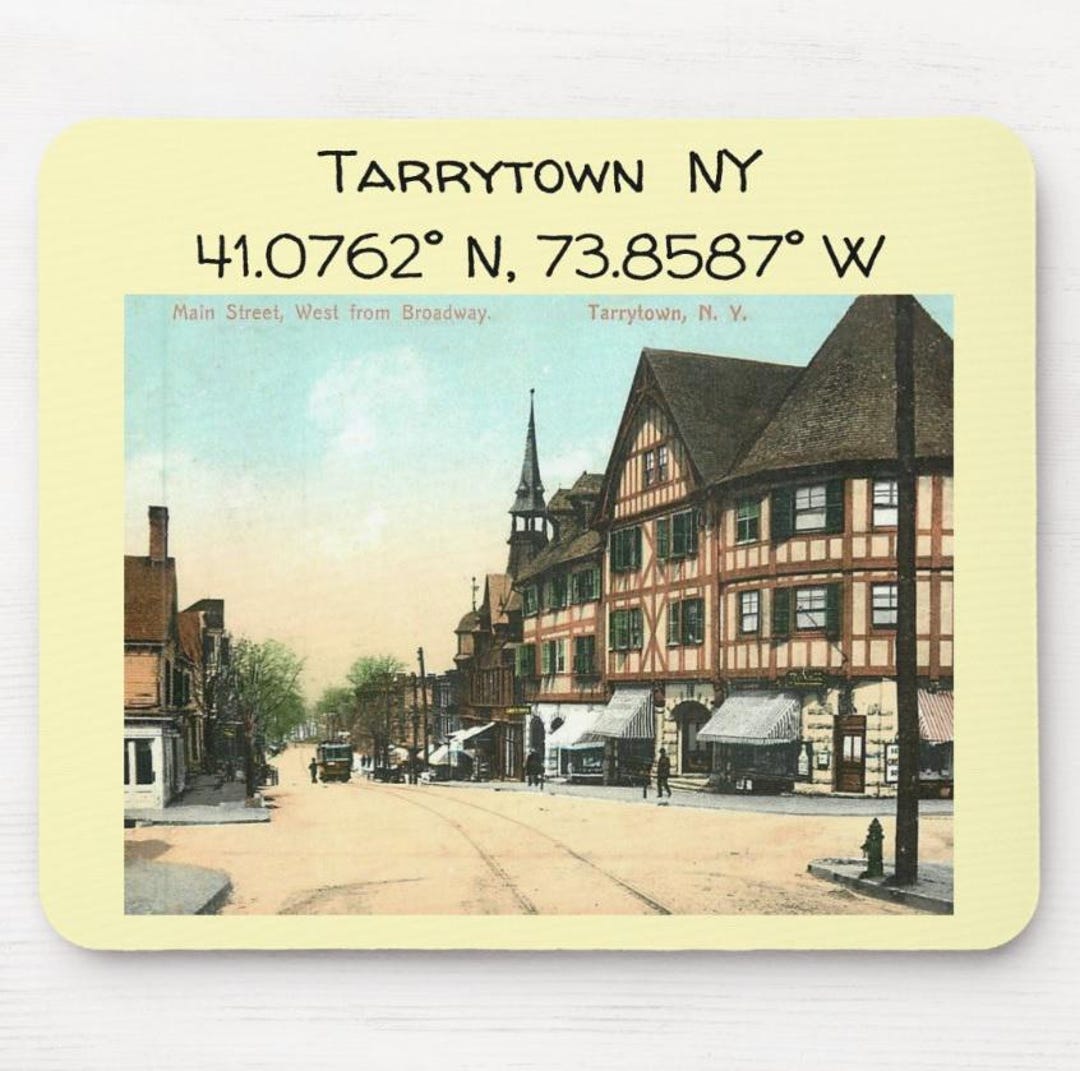 Tarrytown NY Map Coordinates Vintage Inspired Mouse Pad - Etsy