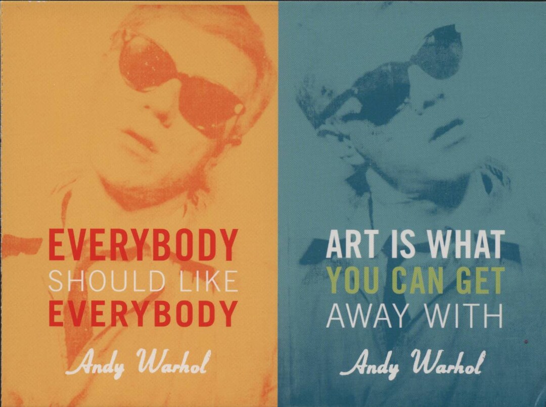Andy Warhol, Very Cool Andy Quotes, Pop Art, Modern Postcard R000696 - Etsy