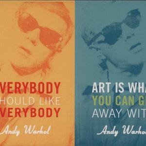 Andy Warhol, Very Cool Andy Quotes, Pop Art, Modern Postcard R000696 - Etsy