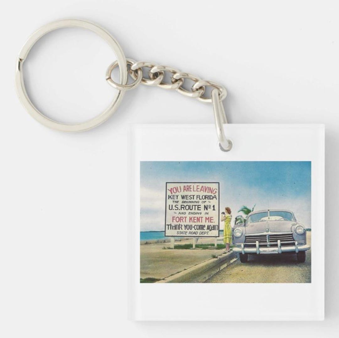 Route 1, Key West, Florida Road Sign Retro Vintage Style Keychain - Etsy