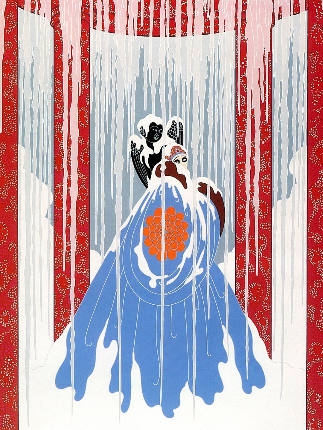 Art, Erte, Art Deco, Exotic, Winter, Ice Queen, Black Angel, Vintage ...