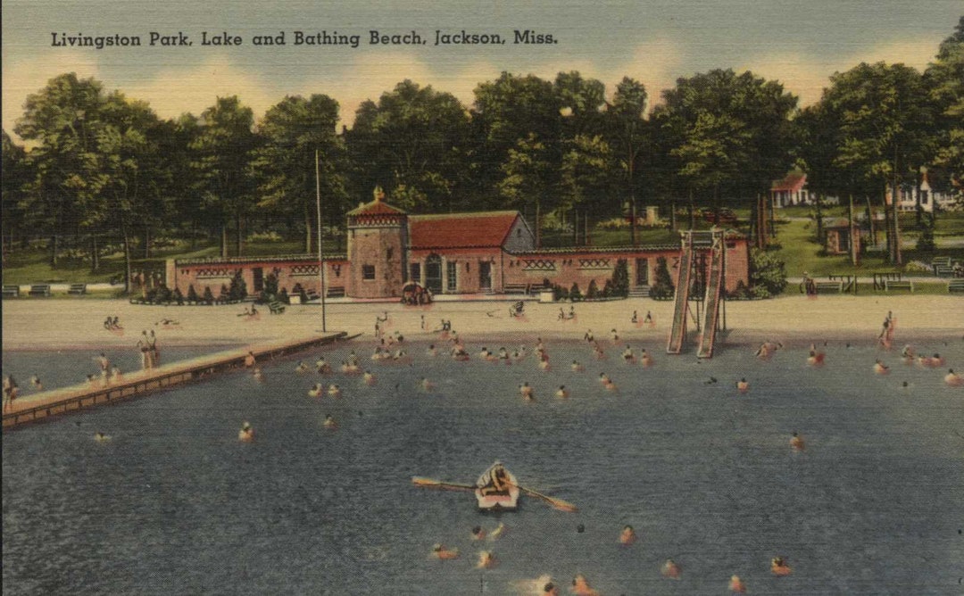 Jackson MS, Mississippi, Livingston Park, Lake and Bathing Beach ...