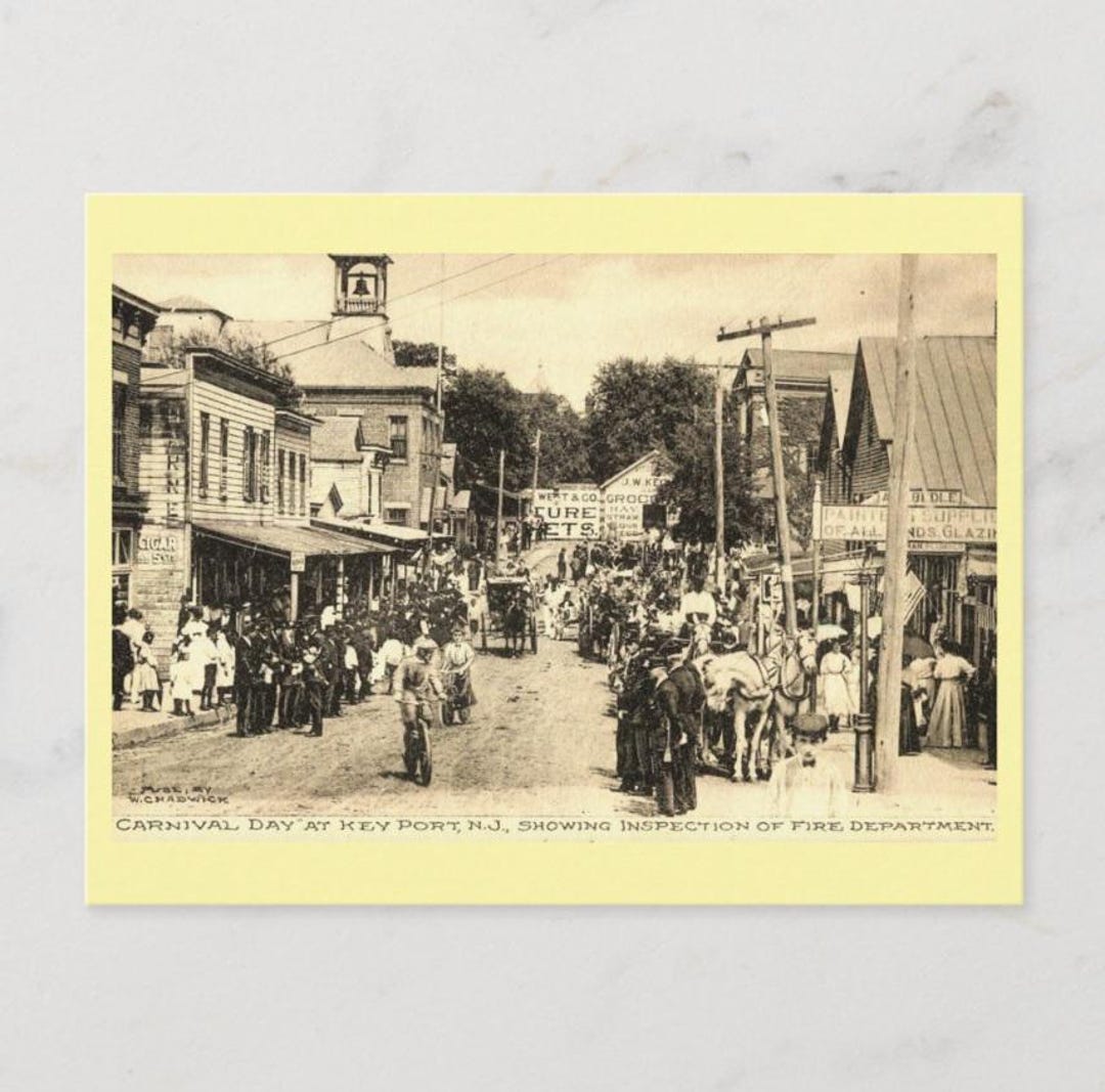 Carnival Day, Keyport, New Jersey C1900s Vintage Inspired Postcard - Etsy
