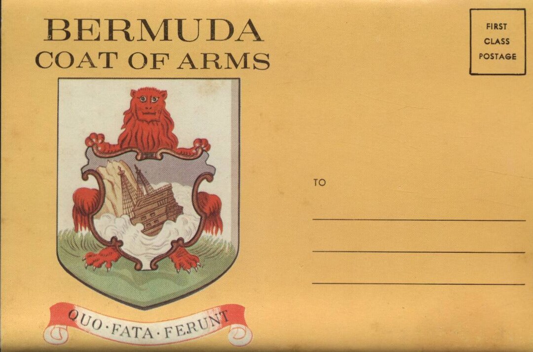 Bermuda, Coat of Arms, Unused, Original Vintage Postcard Folder ...