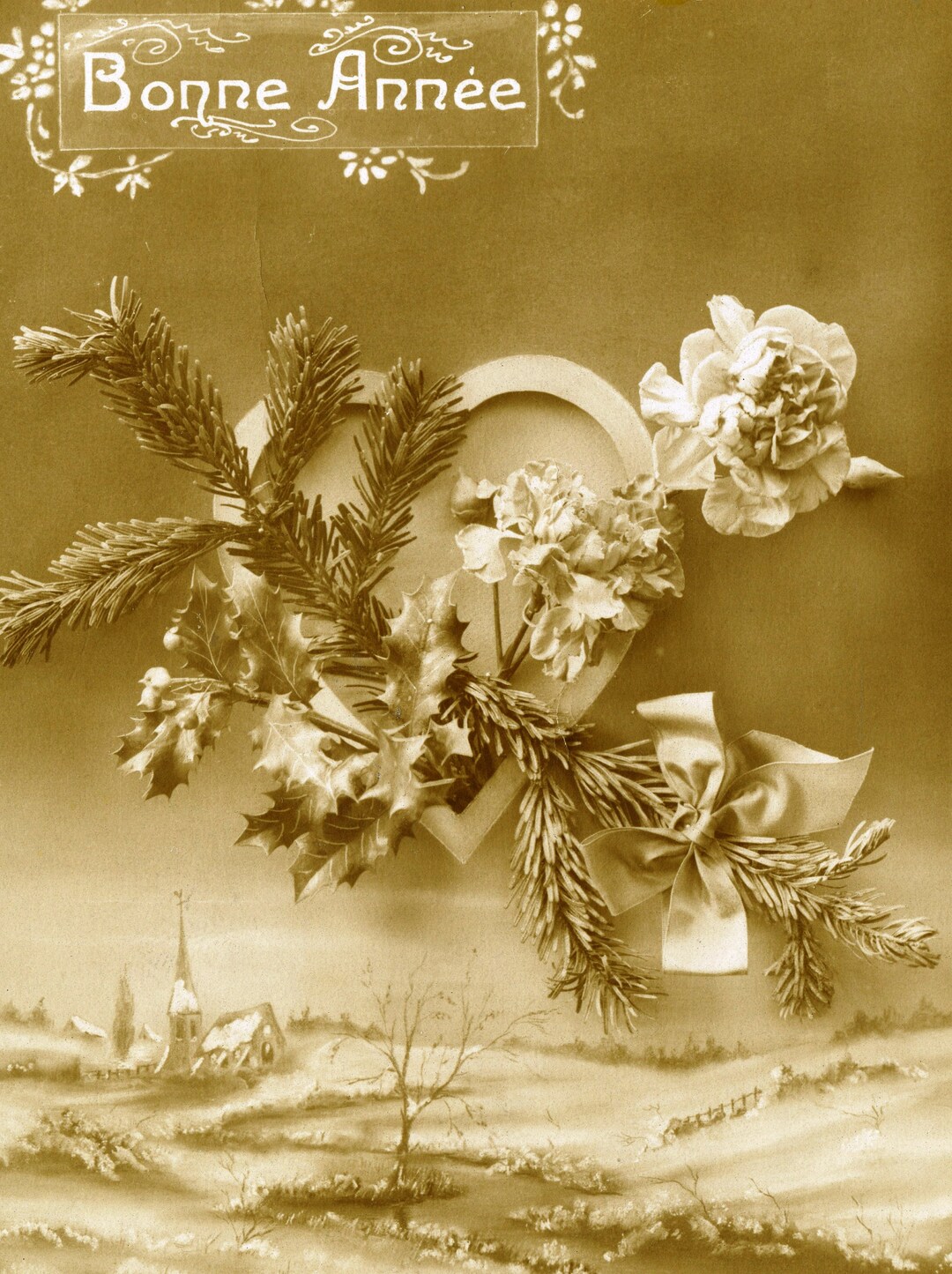 New Year, French , Bonne Annee, Heart, Soldiers Mail, C1914 Original ...