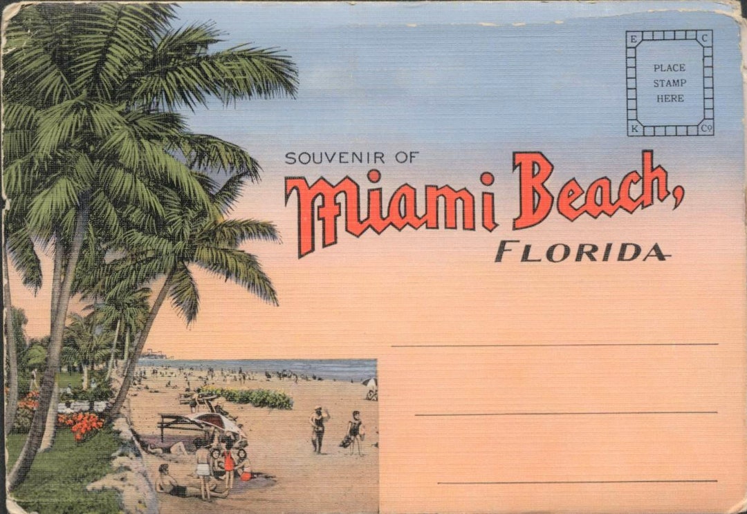 Miami Beach FL, Florida, 1940s, Postcard Folio, Souvenir Postcards ...