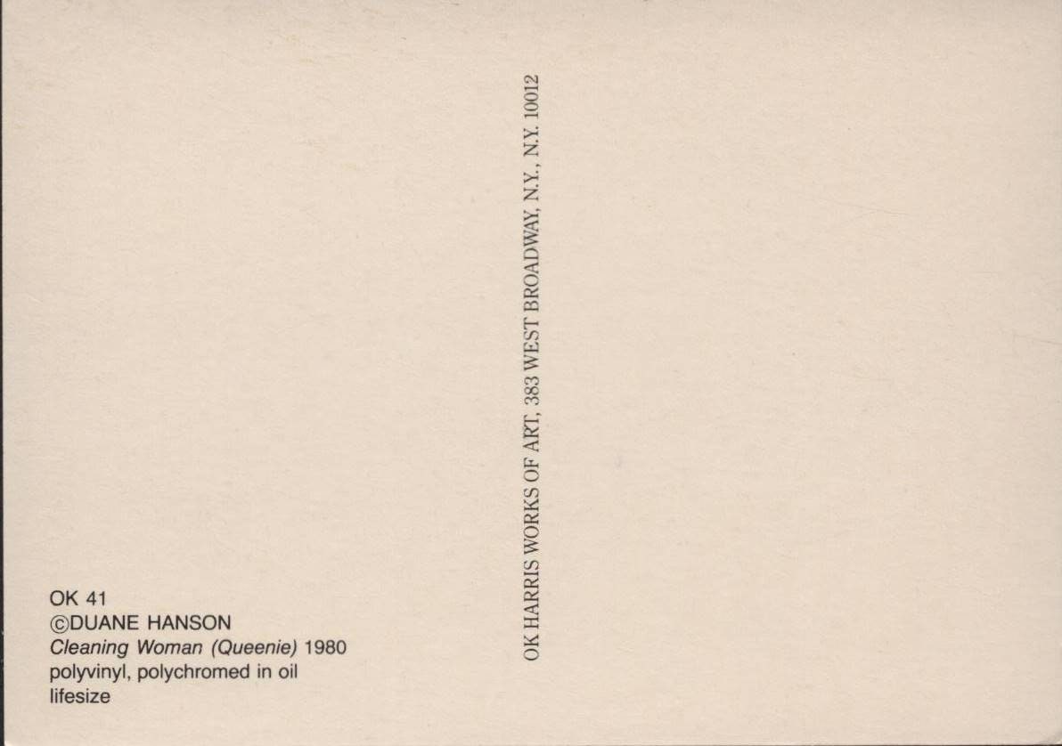 Duane Hanson, Cleaning Woman, Queenie, 1980, Modern Art Postcard ...