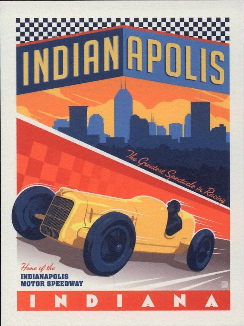 Indianapolis Indiana Racing Capital of the World Motor - Etsy
