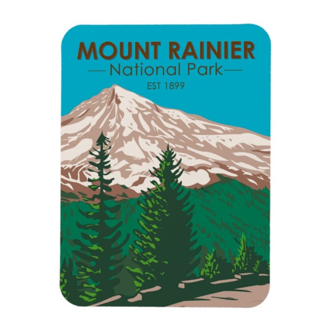 Mount Rainier National Park Washington, Modern Vintage Style, Fridge ...