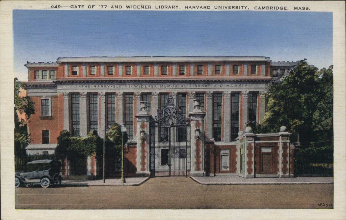 Harvard University, Massachusetts, Gate of '77, Widener Library, Unused ...
