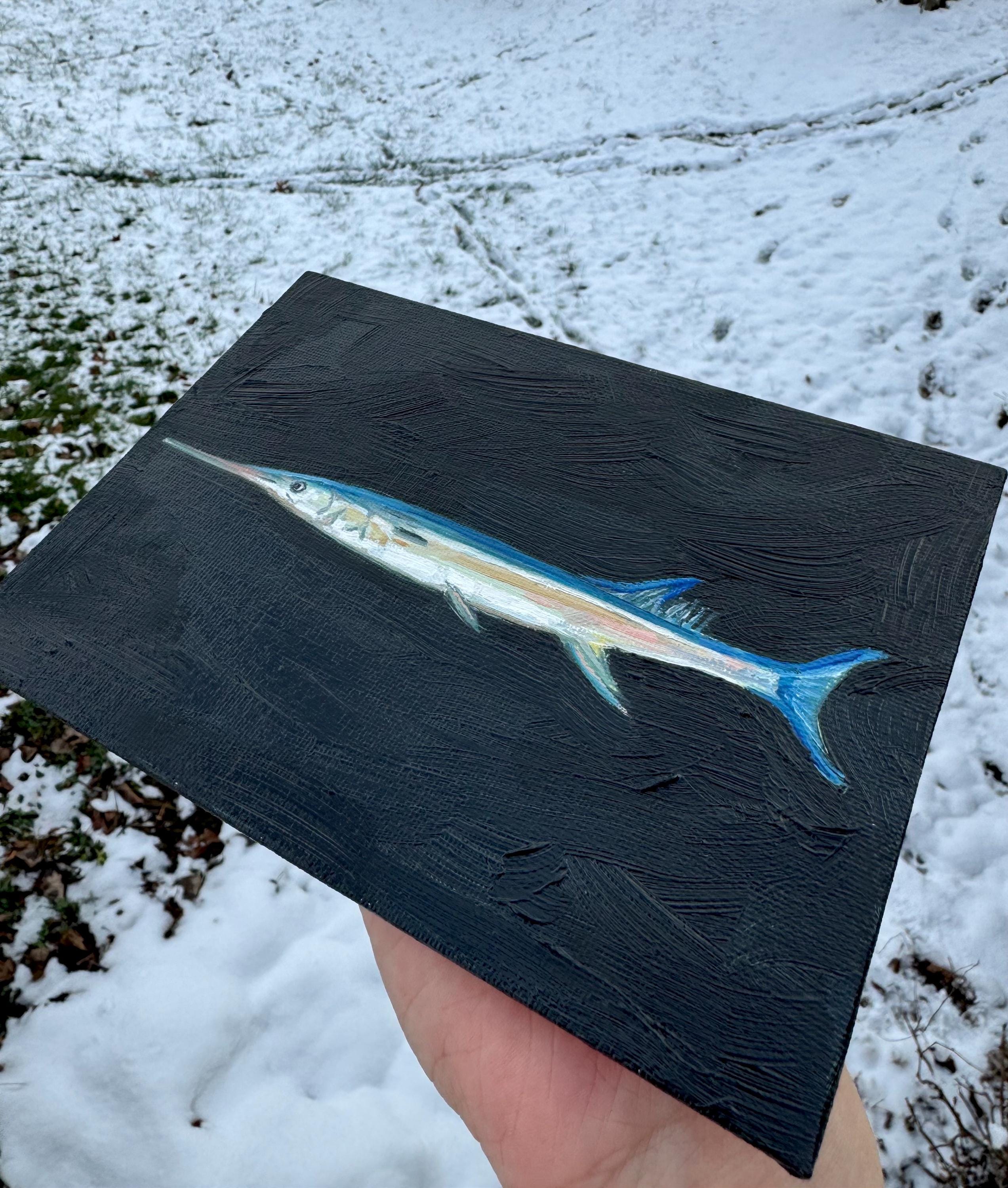 Fish Still Life, 5x7" Original Oil Painting on Canvas Panel, French ...