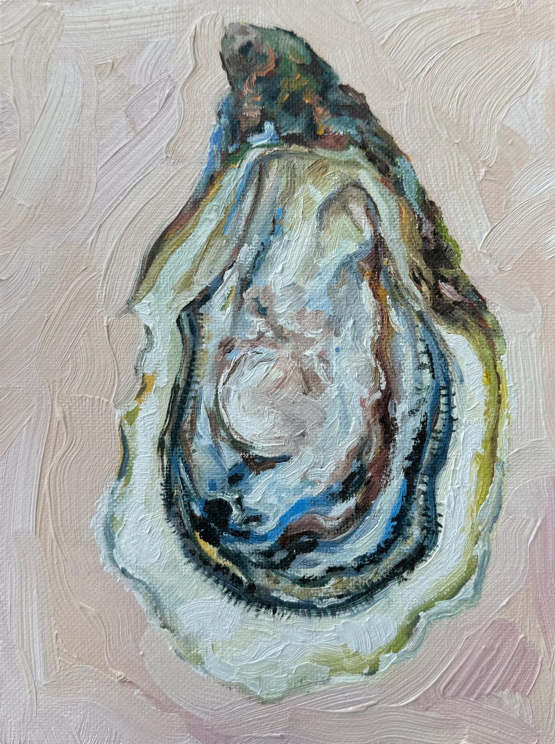 Oyster Painting 6x8", Original Oil Painting, Small Seafood Still Life ...