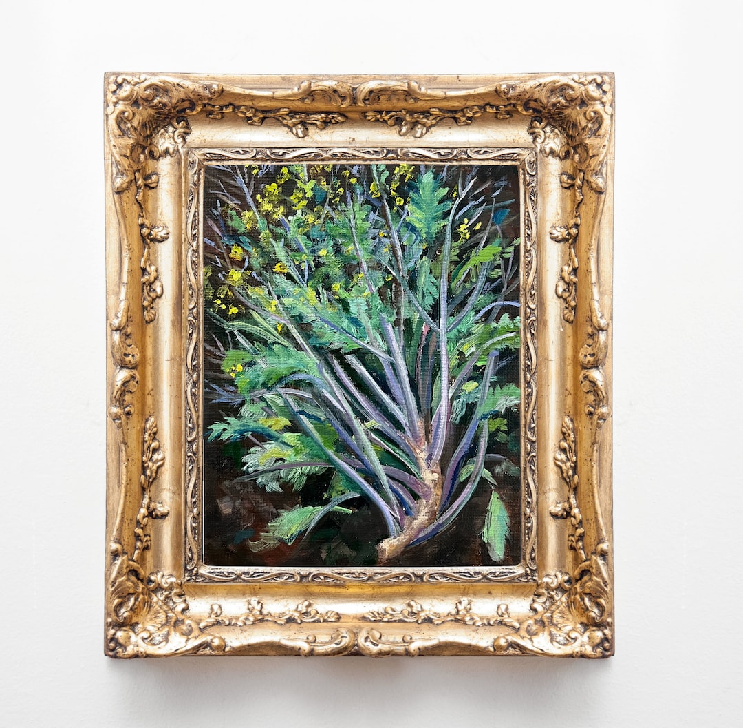 Original 5x7 Oil Painting, Purple Kale Garden Art, Cottagecore Style ...