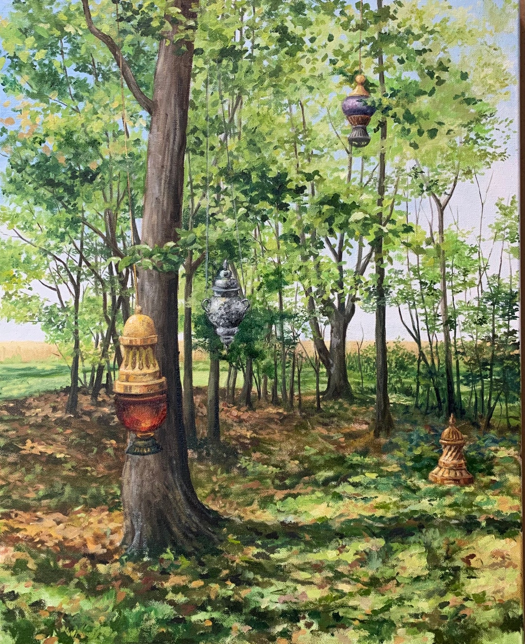 Witchy Forest Painting, Original Oil Painting, Whimsigoth Dark Academia ...