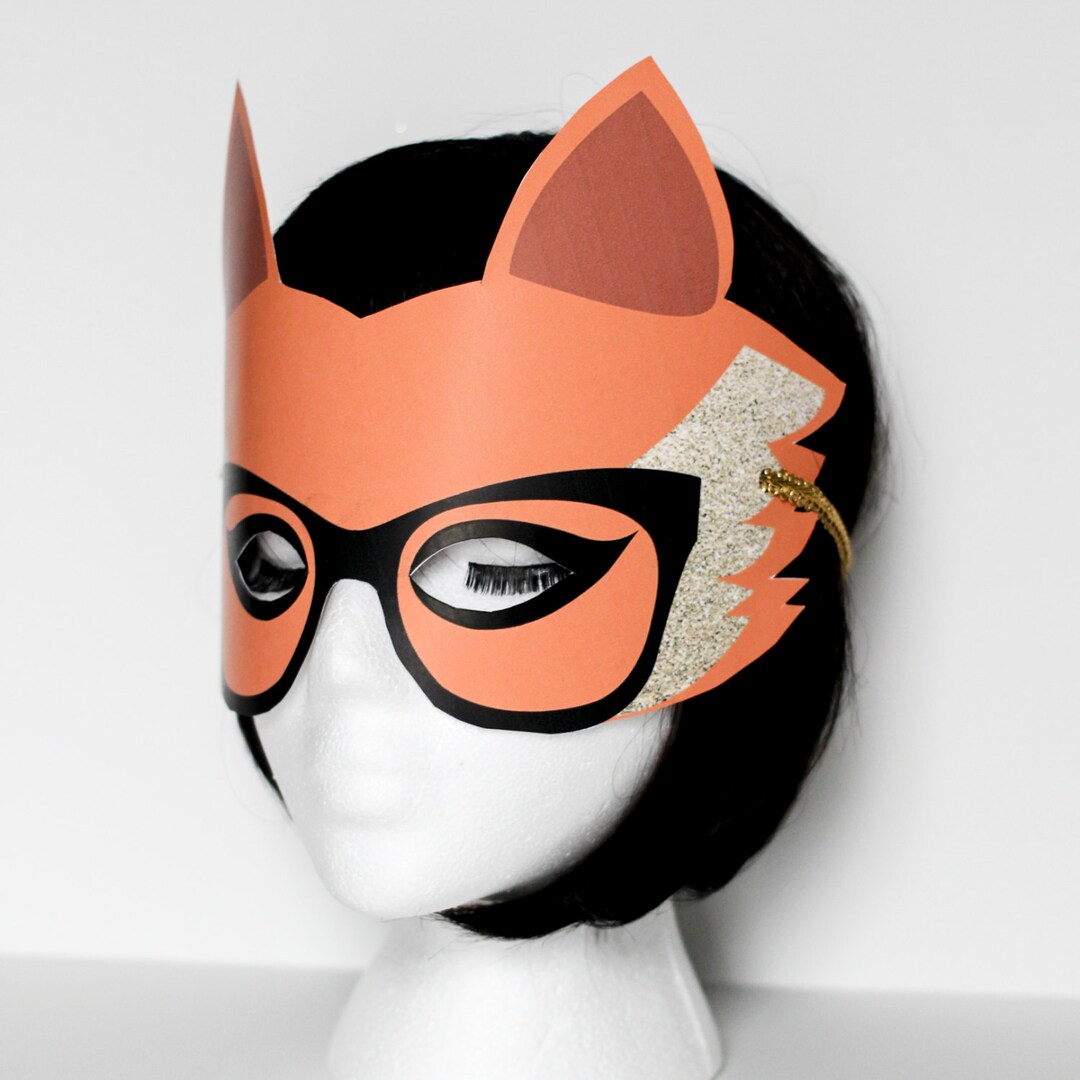 DIY Fox Mask - Party Mask - Photo Prop - Faux Glitter - Kids Crafts - Etsy