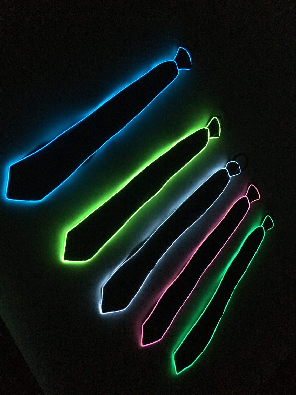 Glow Necktie 5 Color Options FREE U.S. Shipping - Etsy