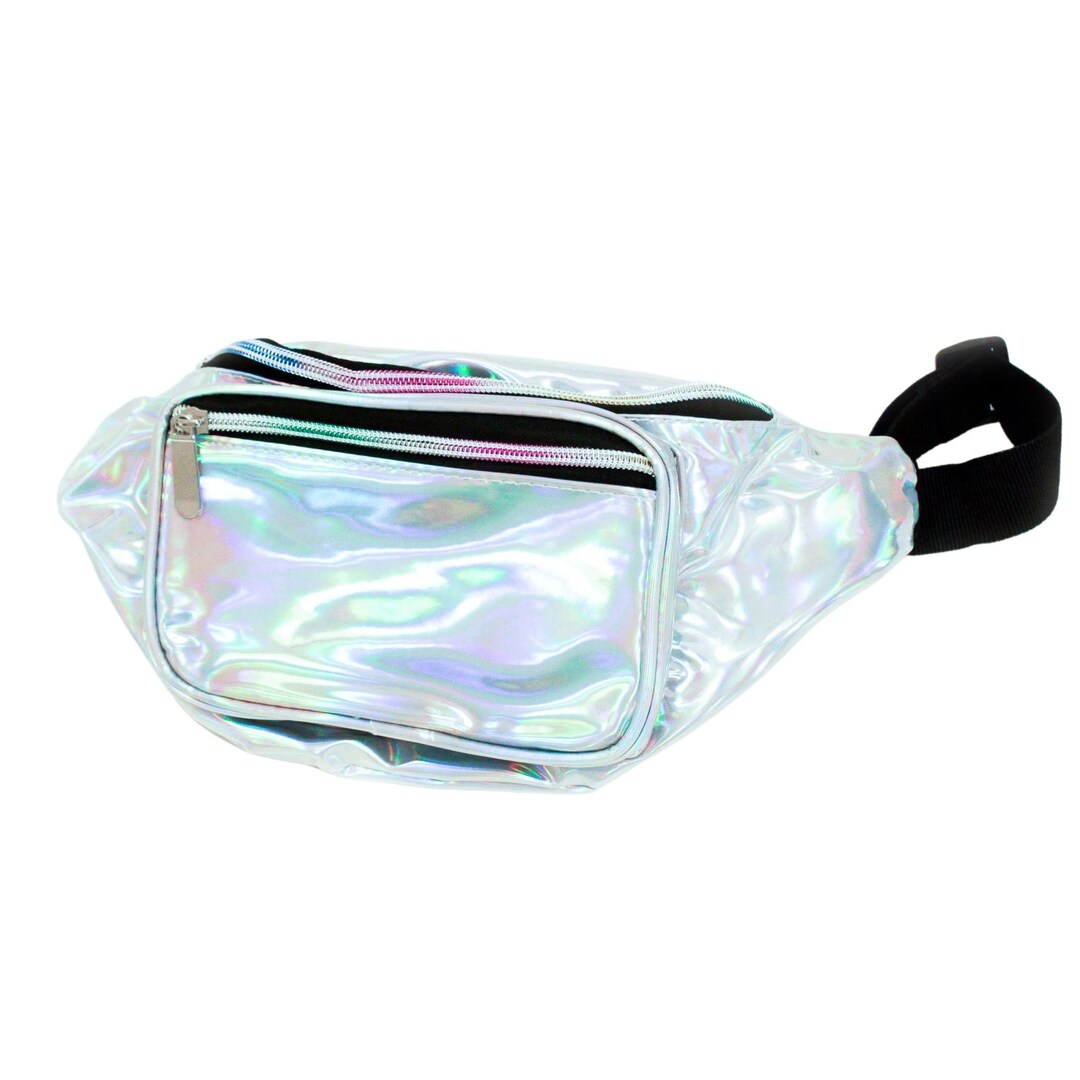 Silver Holographic Metallic Fanny Pack Customizable Bachelor Outfit ...