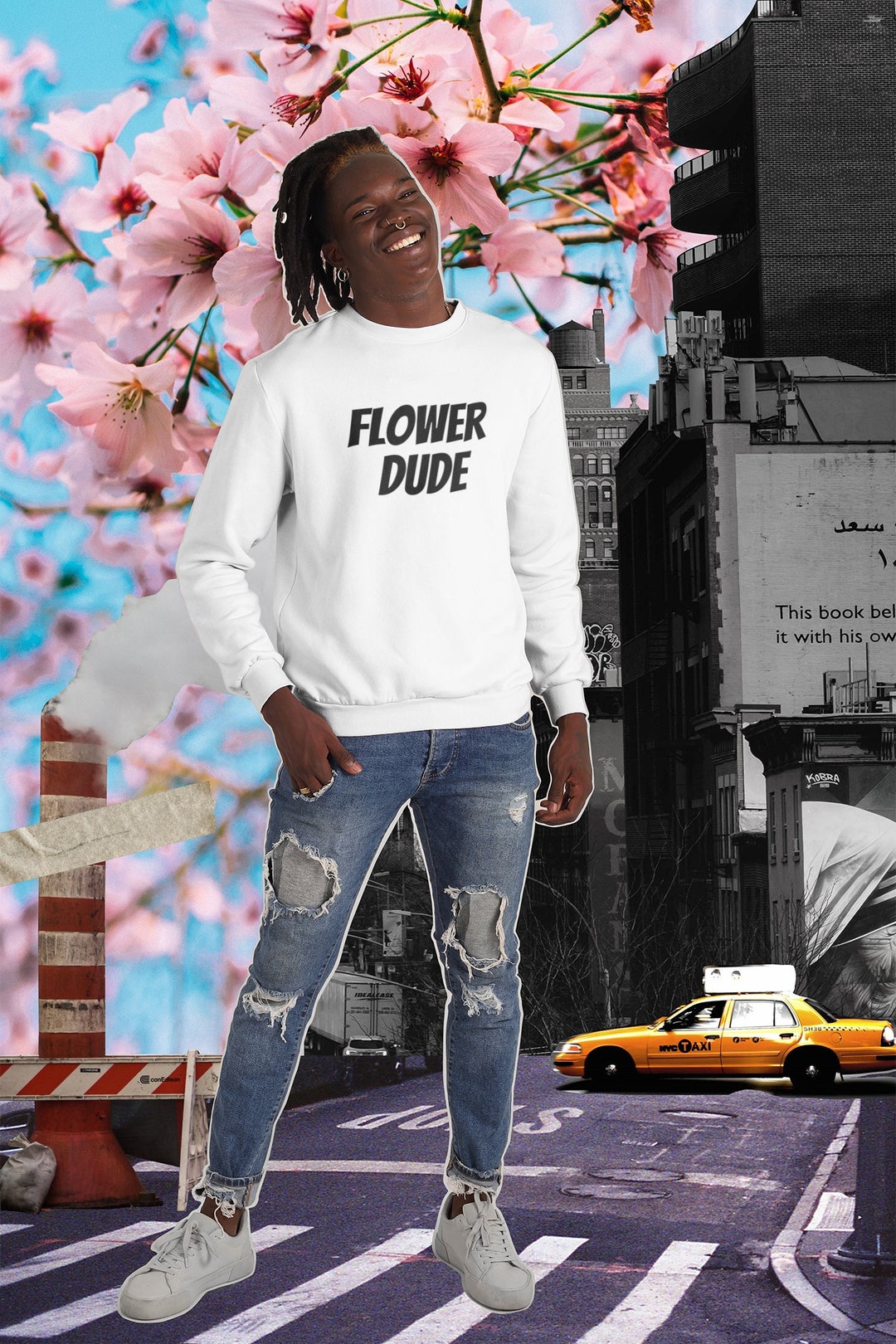 Flower Dude Crewneck Outfit - Wedding Party Tote Bag - T-shirt - Baby ...