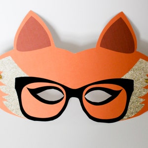 DIY Fox Mask - Party Mask - Photo Prop - Faux Glitter - Kids Crafts - Etsy