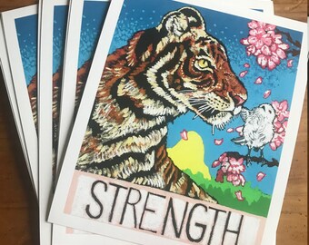 Tiger and Panda River Watercolor Print - Etsy