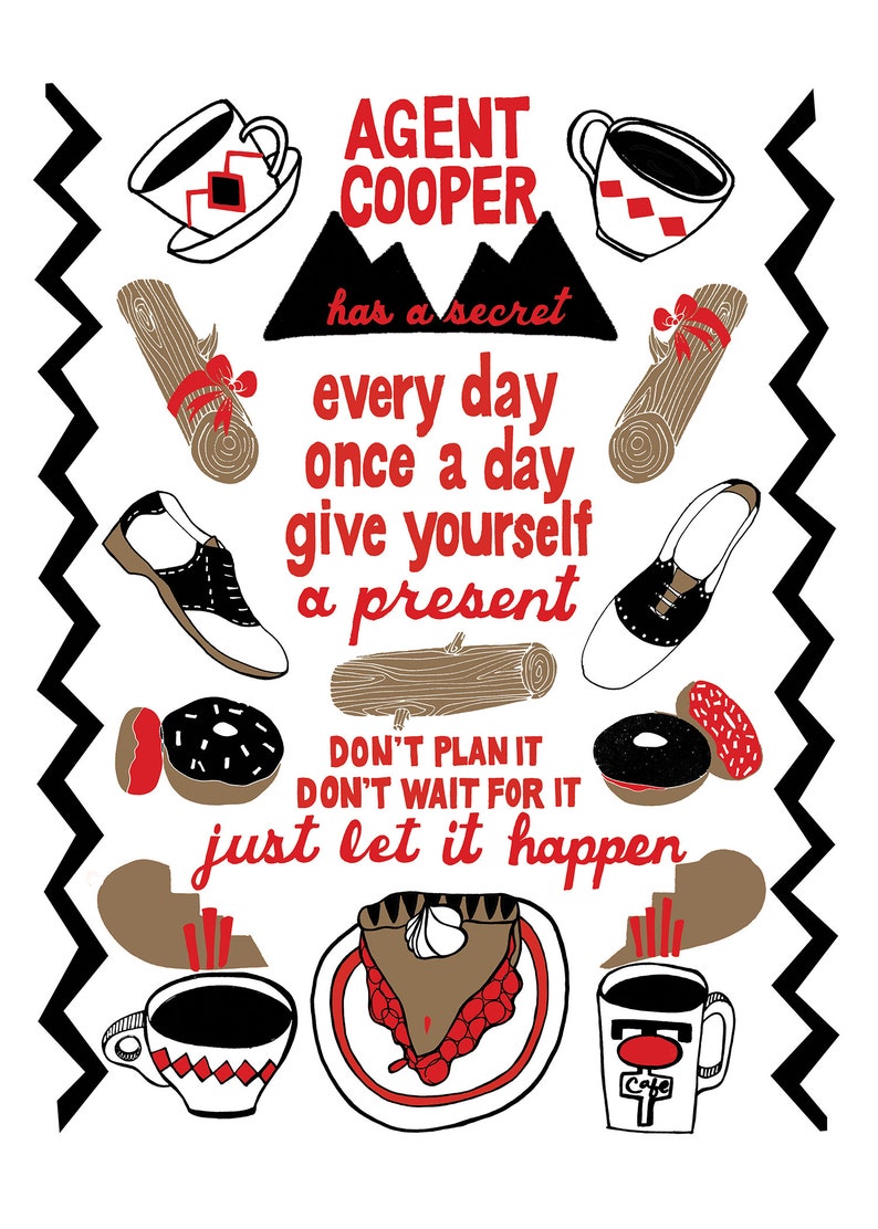 Agent Cooper Has A Secret - Twin Peaks Giclee Print - 11" X 14" - Etsy